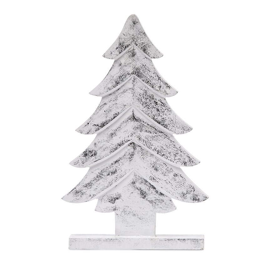 Silver & White Timber Decorative Christmas Tree | Adairs
