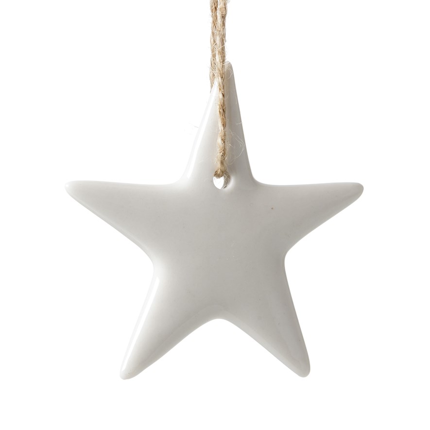 White Ceramic Star Decoration | Adairs