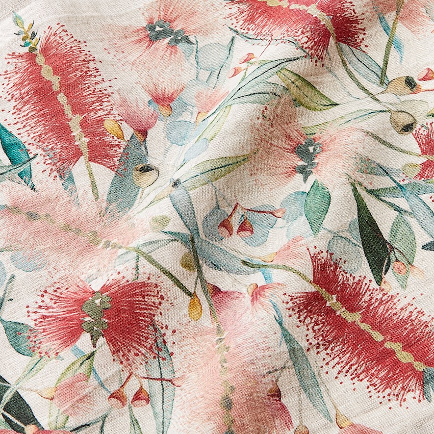 Botanical Natural Linen Table Runner | Adairs