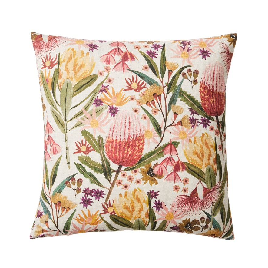 Banksia Linen Pink Cushion | Adairs