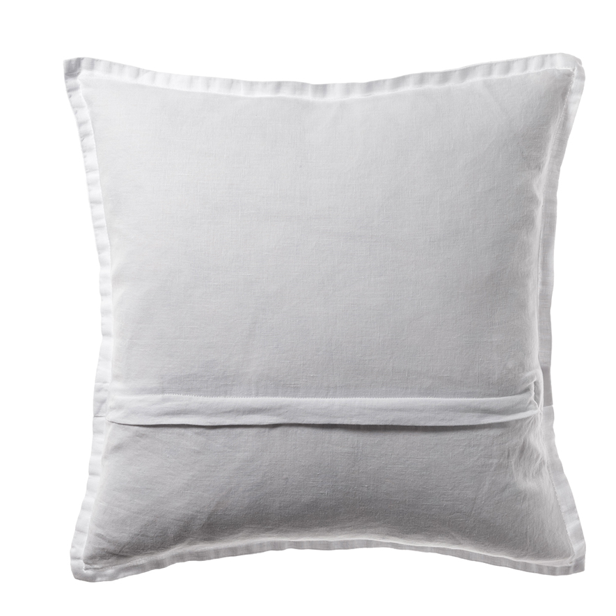 Belgian White Vintage Washed Linen Cushion | Adairs