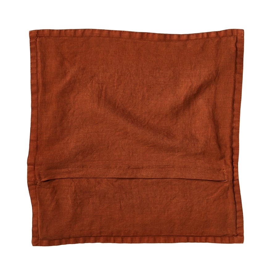 Belgian Rust Vintage Washed Linen Cushion | Adairs