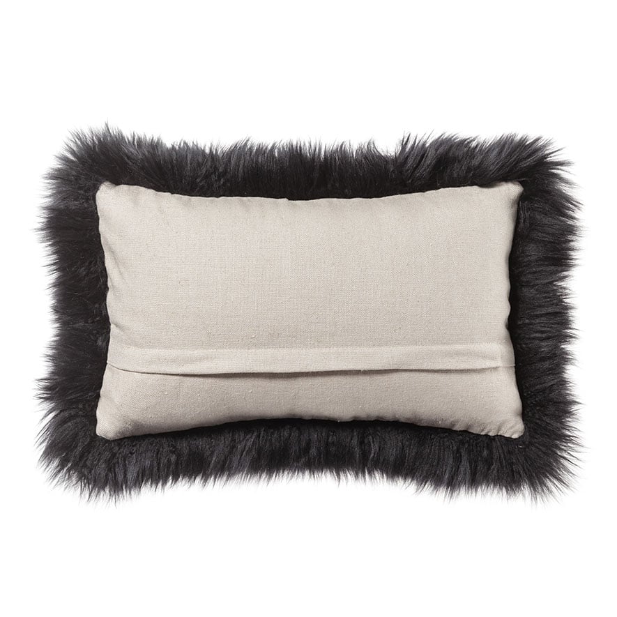 Sheepskin Long Cushion Black | Adairs