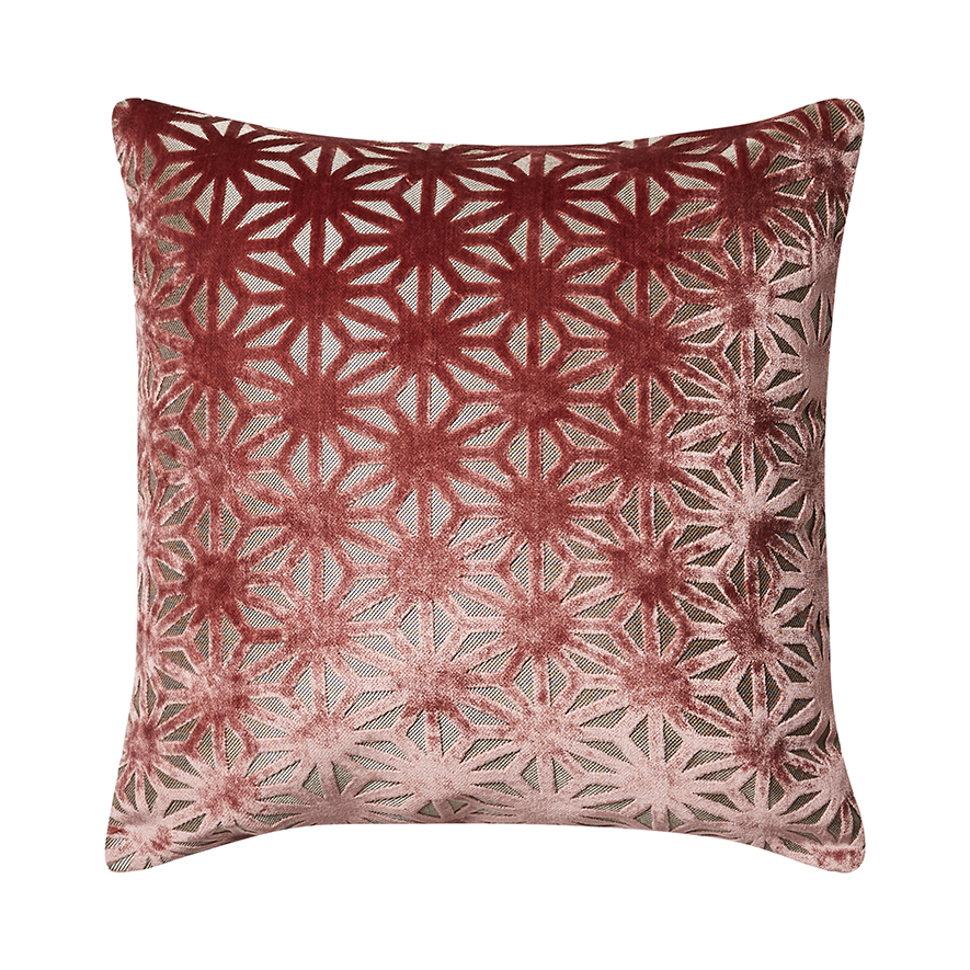 Arbus Cut Velvet Cushion in Rose | Adairs