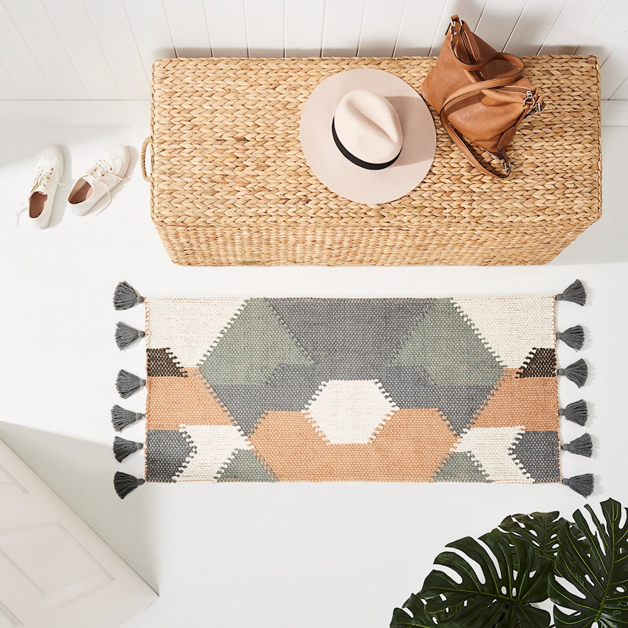 Catania Green & Blue Multi Rug Runner | Adairs