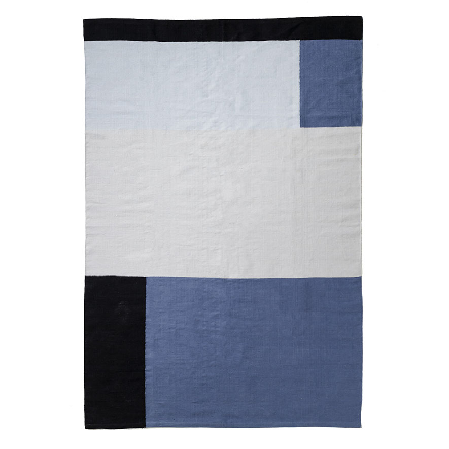 Colour Blocking Rug 160x230cm Blue | Adairs