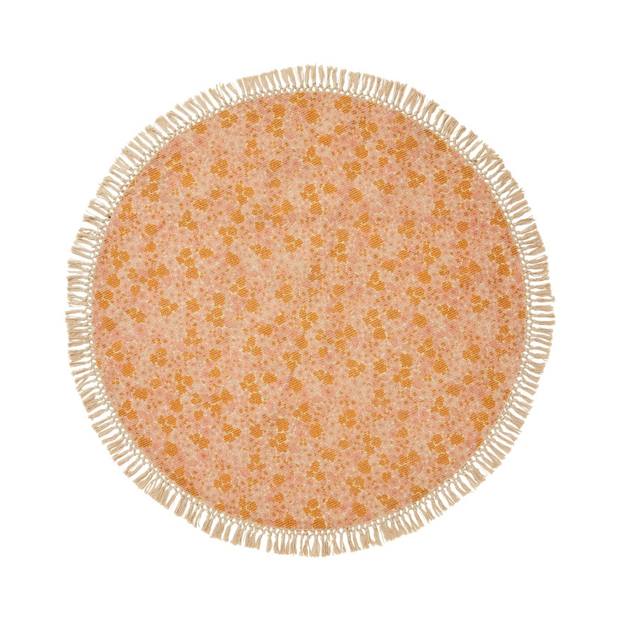 Tivoli Round Blush & Mustard Sunset Bloom Rug | Adairs