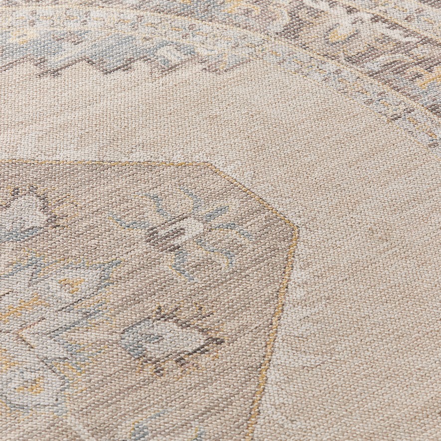 Tivoli Pink & Mustard Round Kerala Rug | Adairs