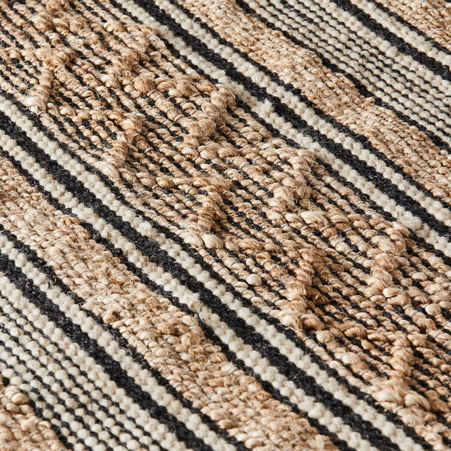Mona Small Natural & Black Stripe Rug | Adairs