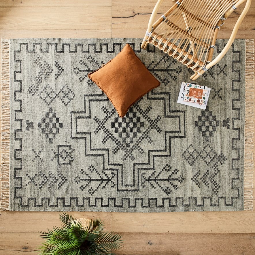 Emerson Aztec Slate Rug | Adairs