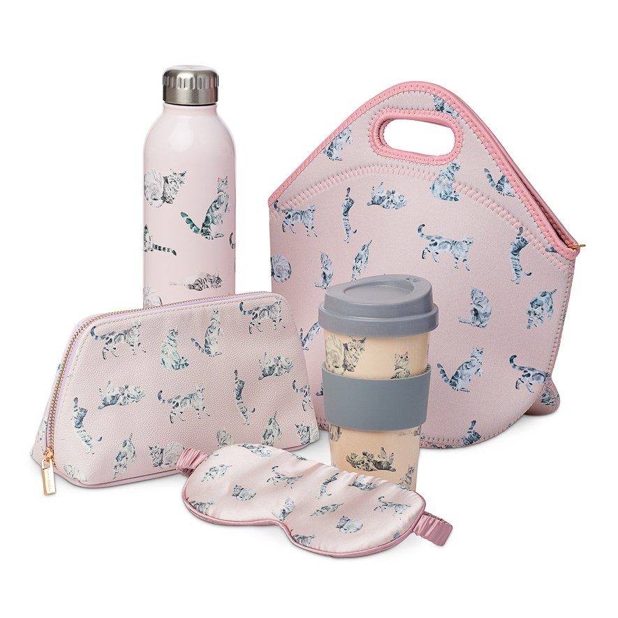 Tabby Cat Pink Drink Bottle | Adairs