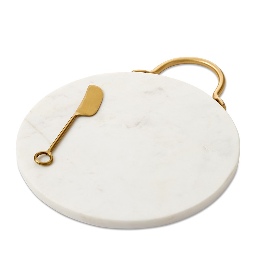 Summertime White and Gold Marble Cheese Set | Adairs