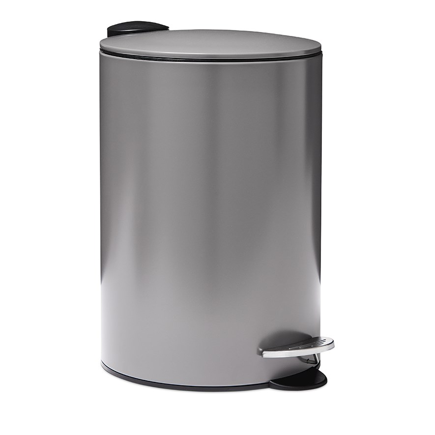 Large Round Grey Metal Dust Bin | Adairs