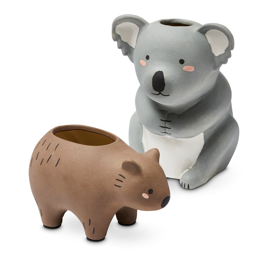 Australiana Grey Koala Vase | Adairs