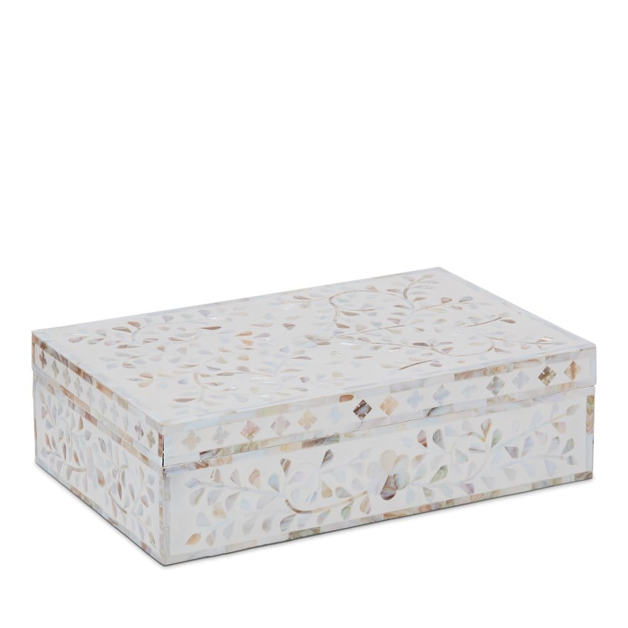 Priya Decorative Box L35xW23xH10cm White/natural | Adairs