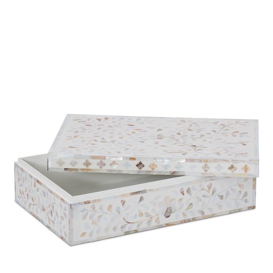 Priya Decorative Box L35xW23xH10cm White/natural | Adairs
