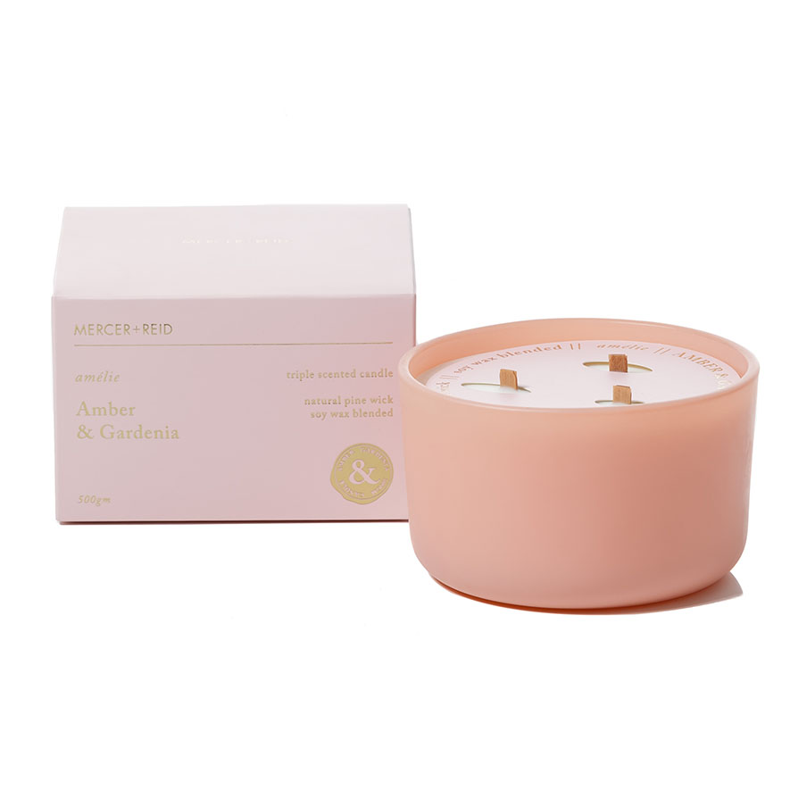 Amelie Collection Amber Gardenia Large Candle | Adairs