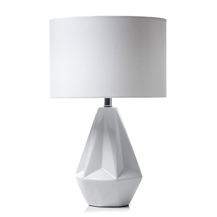 Ania Ceramic Lights 37cm White Geo | Adairs