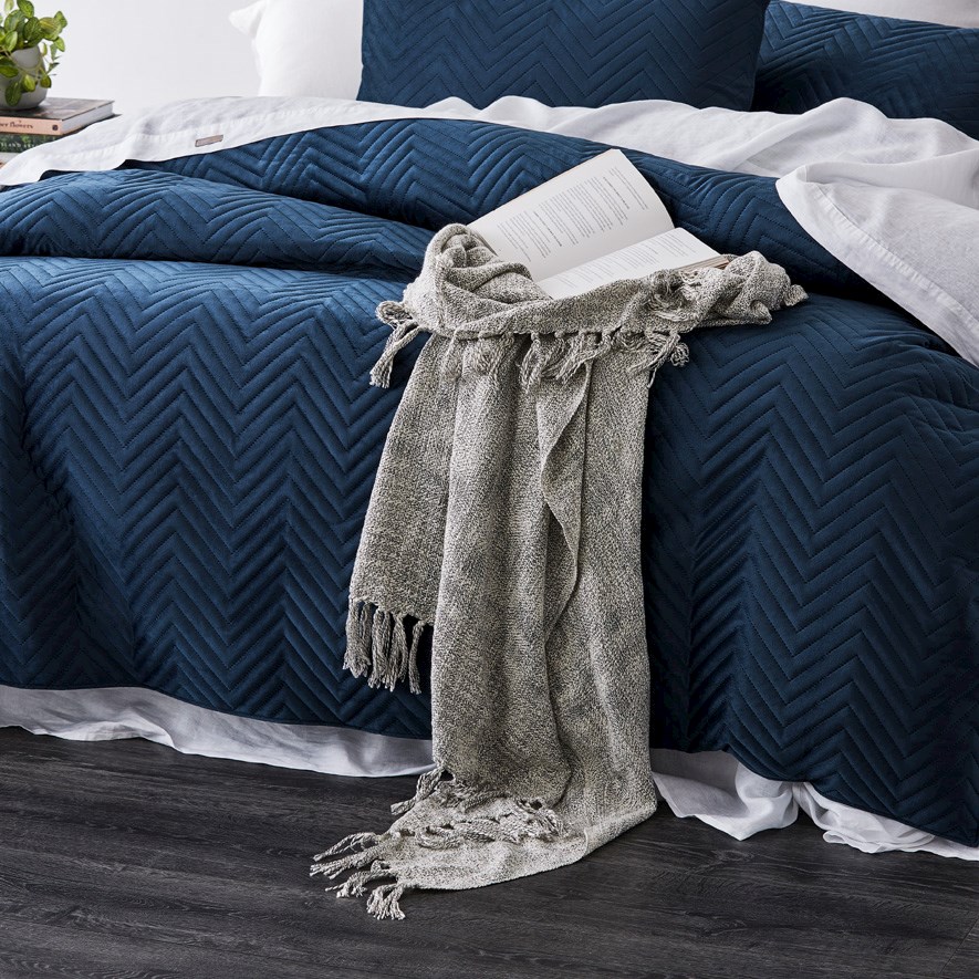 Silver Grey Kent Throw | Adairs
