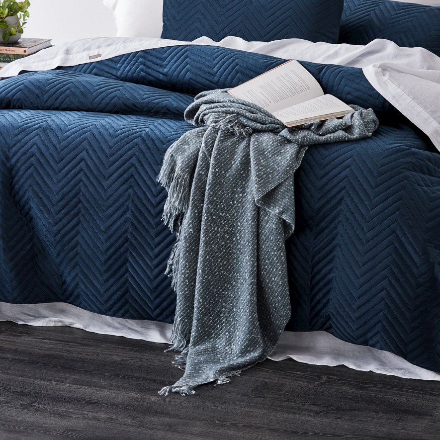 OLT Cliff Throw 130x170cm Blue | Adairs