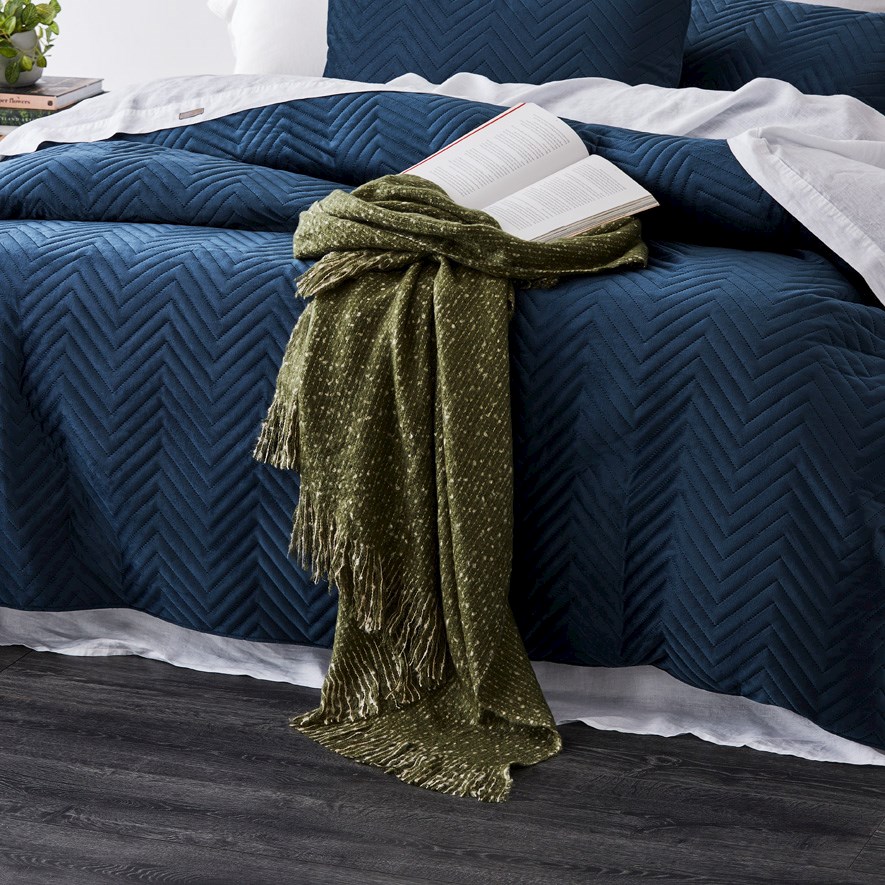 OLT Cliff Throw 130x170cm Green | Adairs