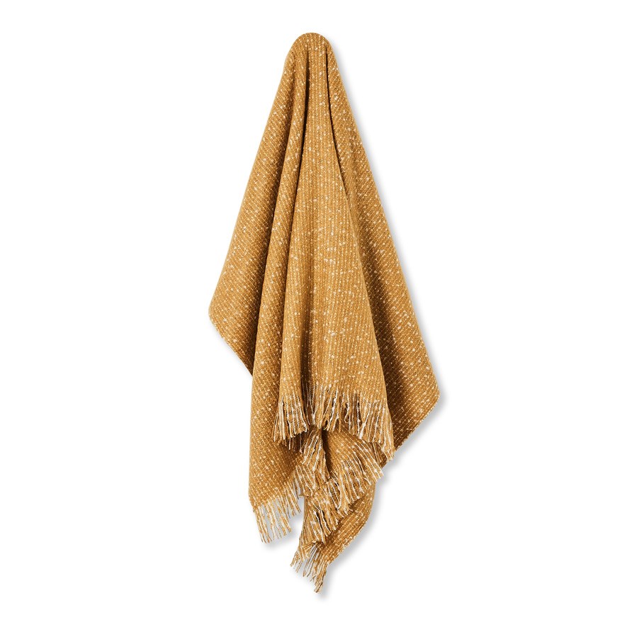Cliff Mustard Throw | Adairs