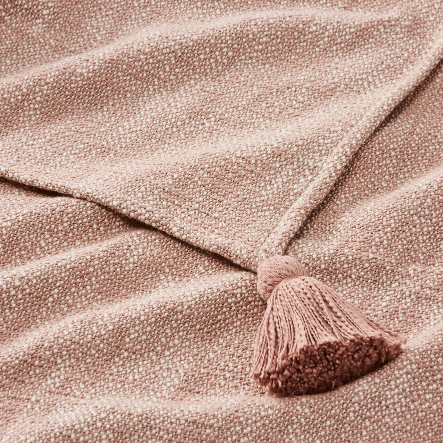 Jaya Dusty Pink Natural Throw | Adairs