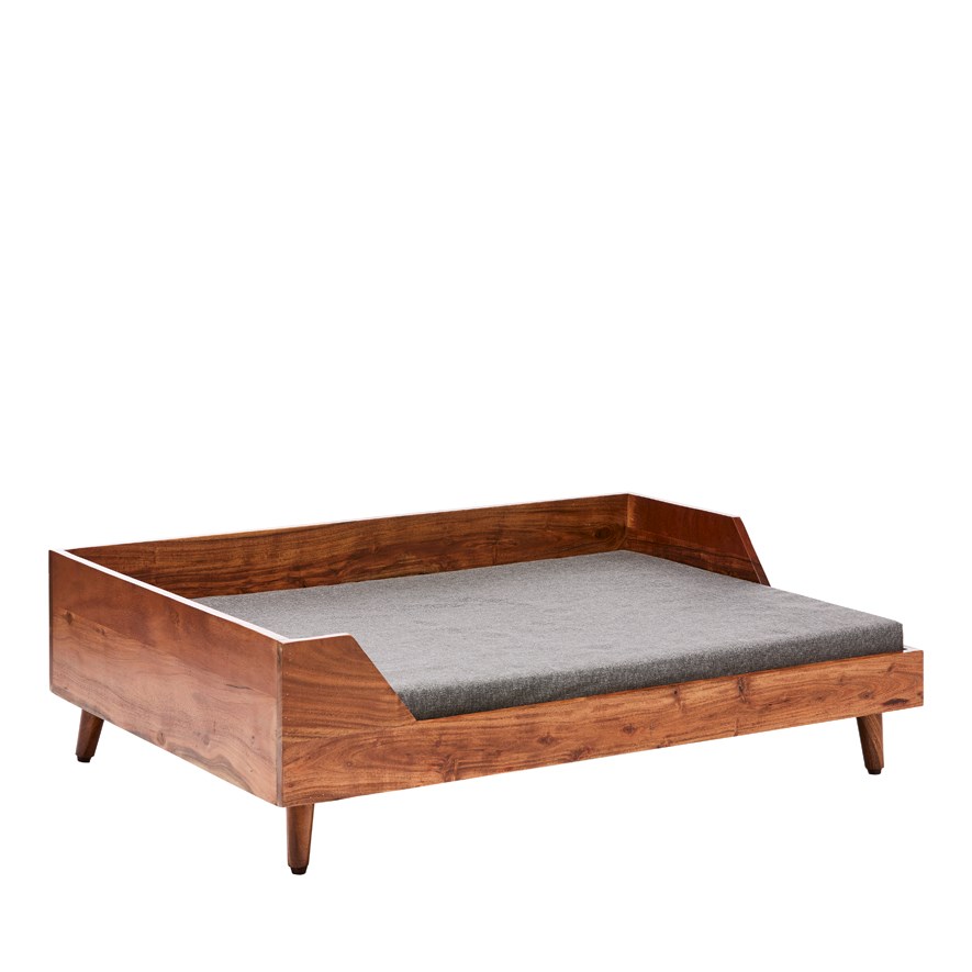 Scout Timber Pet Bed Collection Large 107x77x30cm Acacia/Grey | Adairs