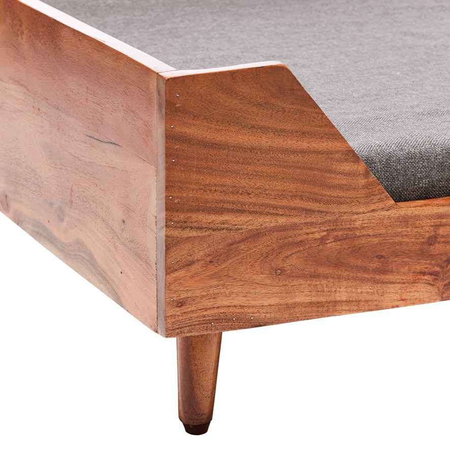 Scout Timber Pet Bed Collection Large 107x77x30cm Acacia/Grey | Adairs