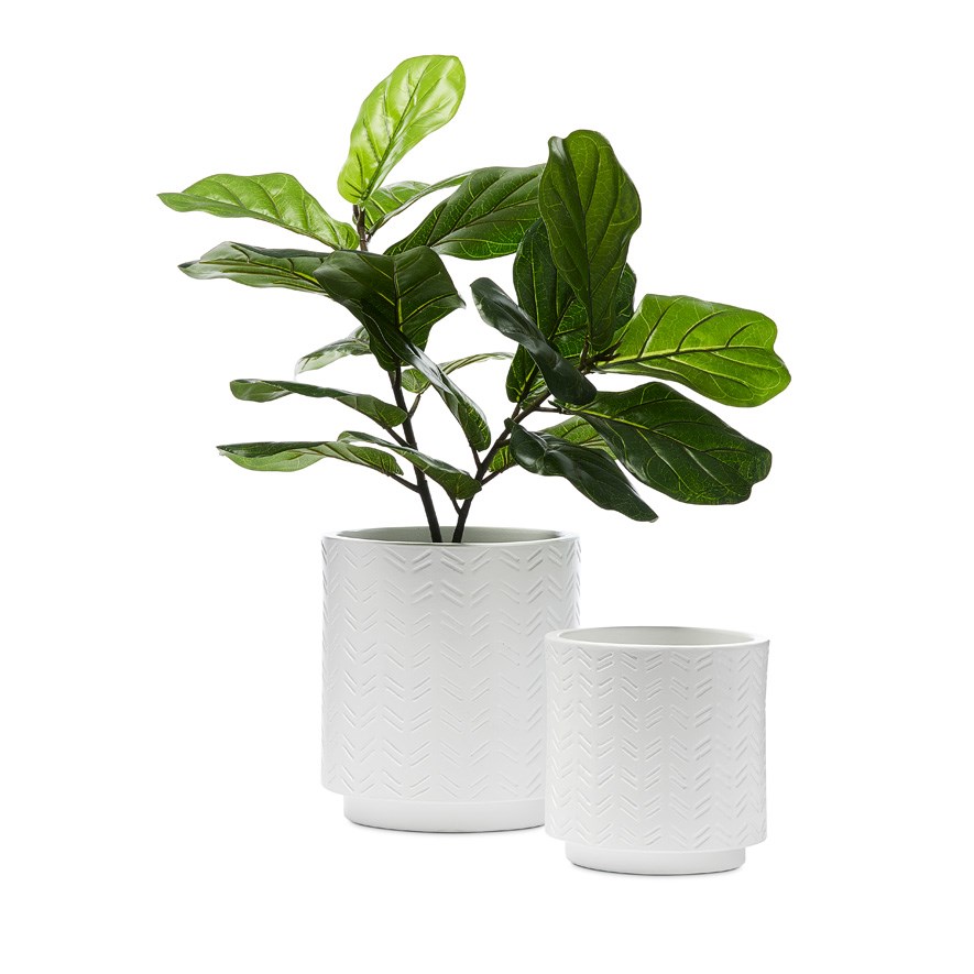 Turin White Chevron Pot | Adairs