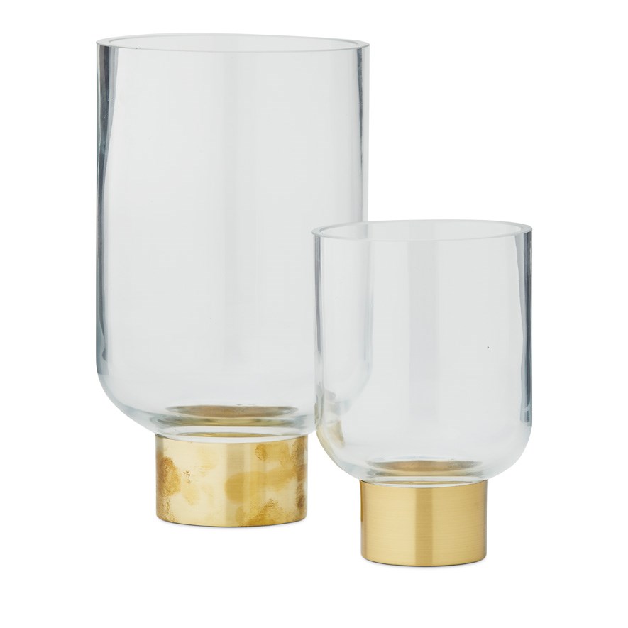 Frankie Small Clear & Gold Vase | Adairs