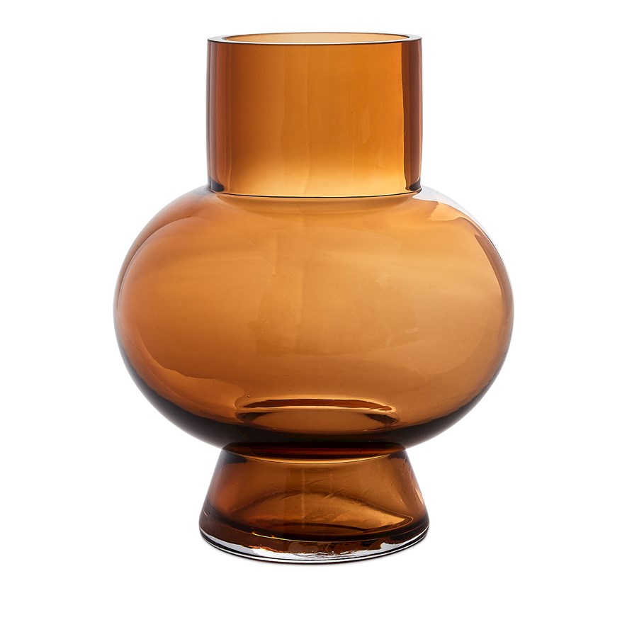 Marsala Dark Amber Glass Vase | Adairs