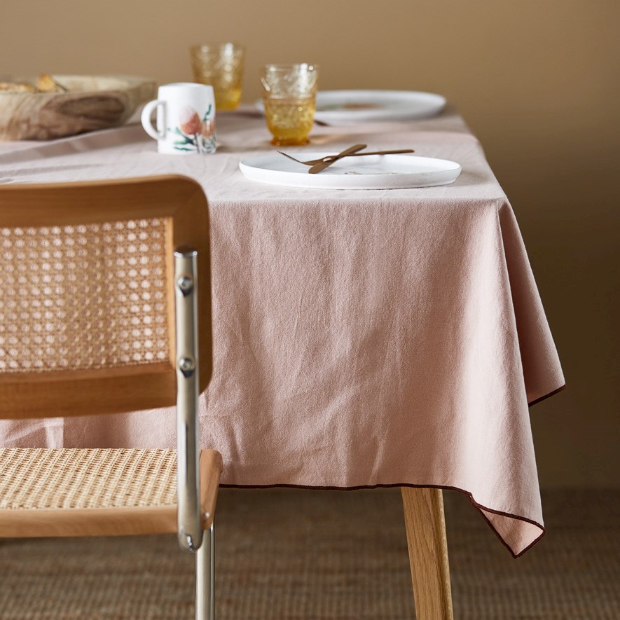 Portland Pink Cotton Tablecloth | Adairs