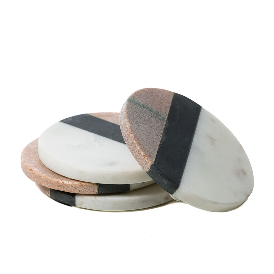 Montrose Coasters White & Pink | Adairs