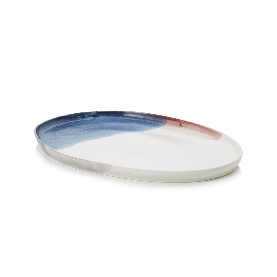 Home Republic - Cielo Servingware Platter Blue & Pink | Adairs