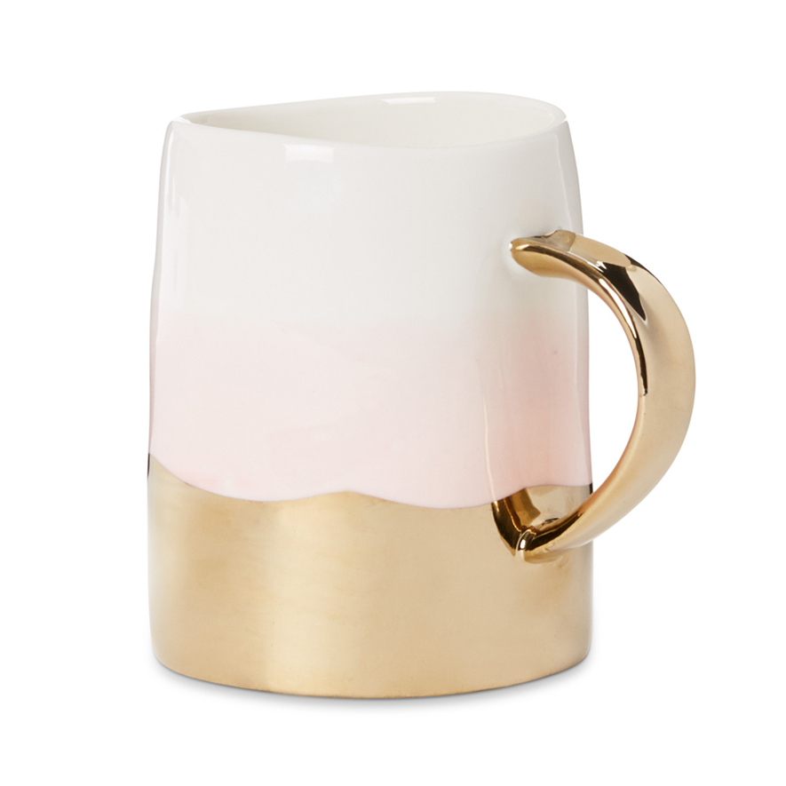 Home Republic - Gold Rim Collection Mug Pink & Gold | Adairs
