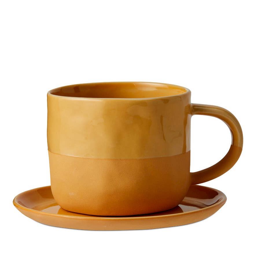 Berlin Collection Mustard Mug & Saucer | Adairs
