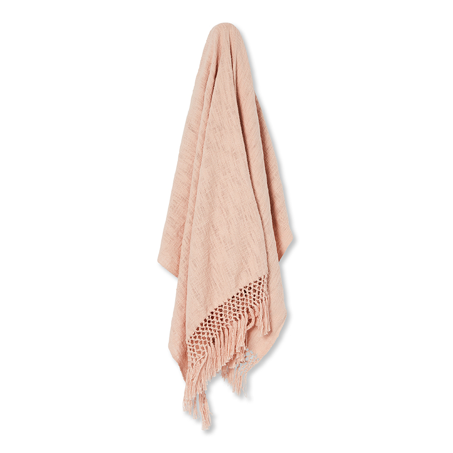 Macrame Knot Throw Blush | Adairs