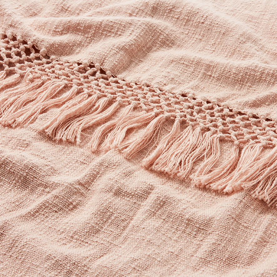 Macrame Knot Throw Blush | Adairs