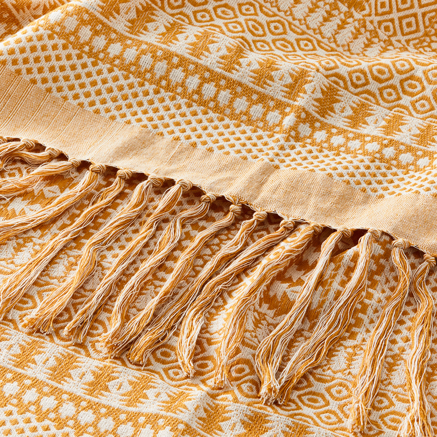 Agra Natural & Mustard Throw | Adairs