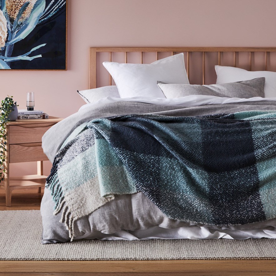 Cambridge Blue & Mint Throw | Adairs