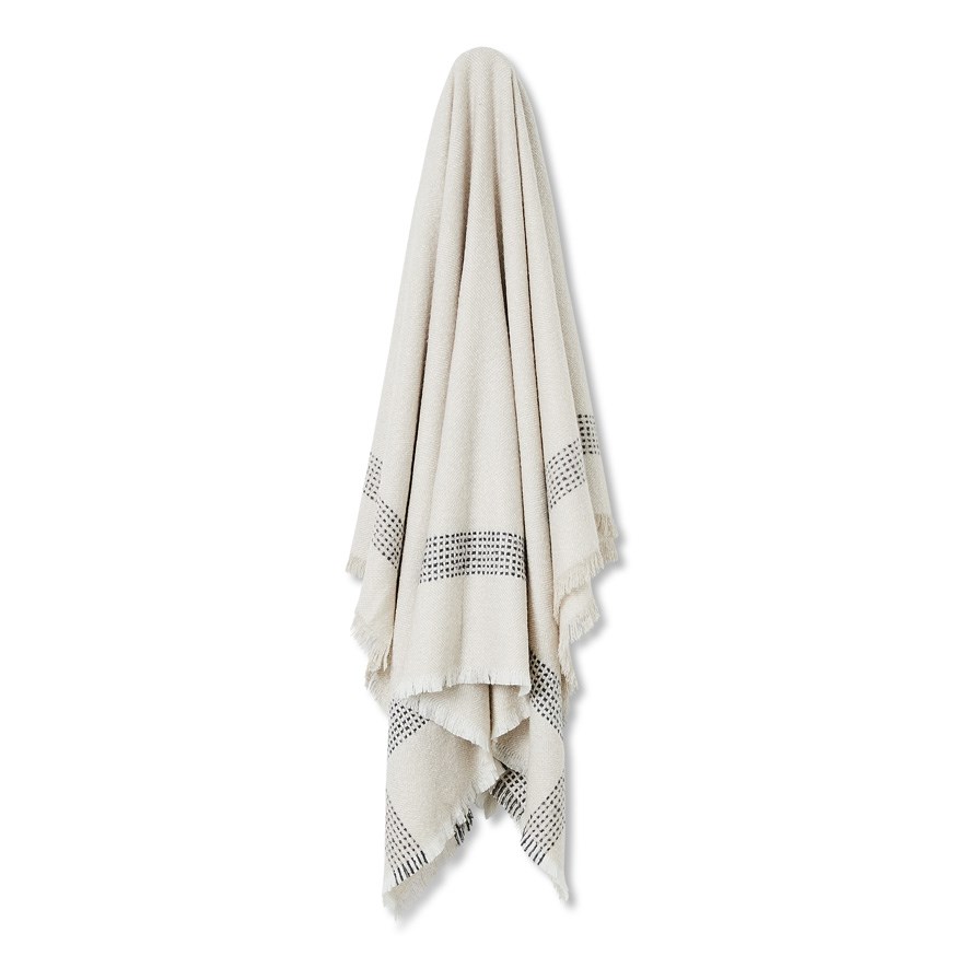Hotham White Throw | Adairs