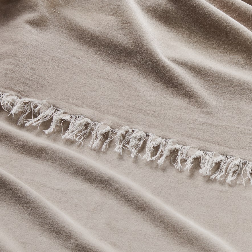 Elwood Stone Velvet Throw | Adairs