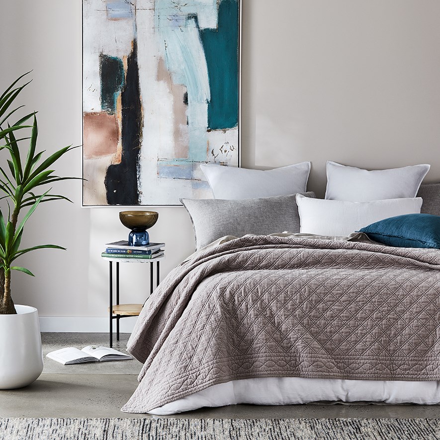 Bristol Stone Velvet Blanket | Adairs