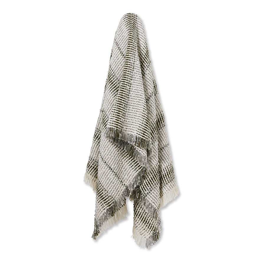 Mirabel Natural & Green Throw | Adairs