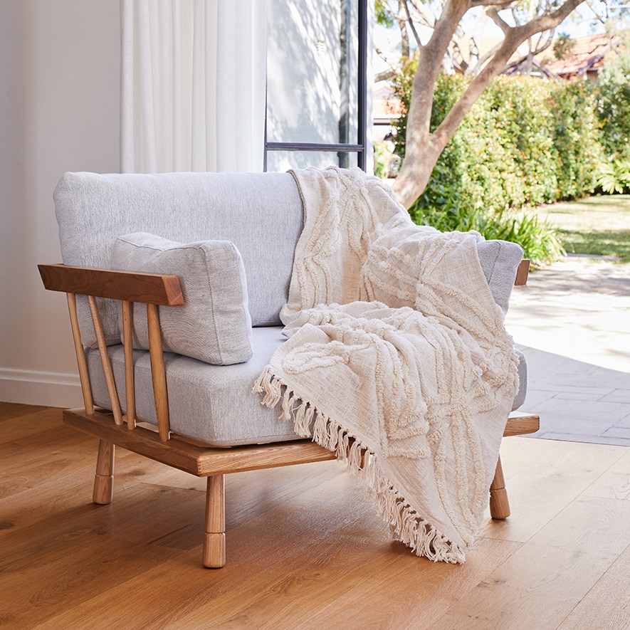 Jarvis Natural Throw | Adairs