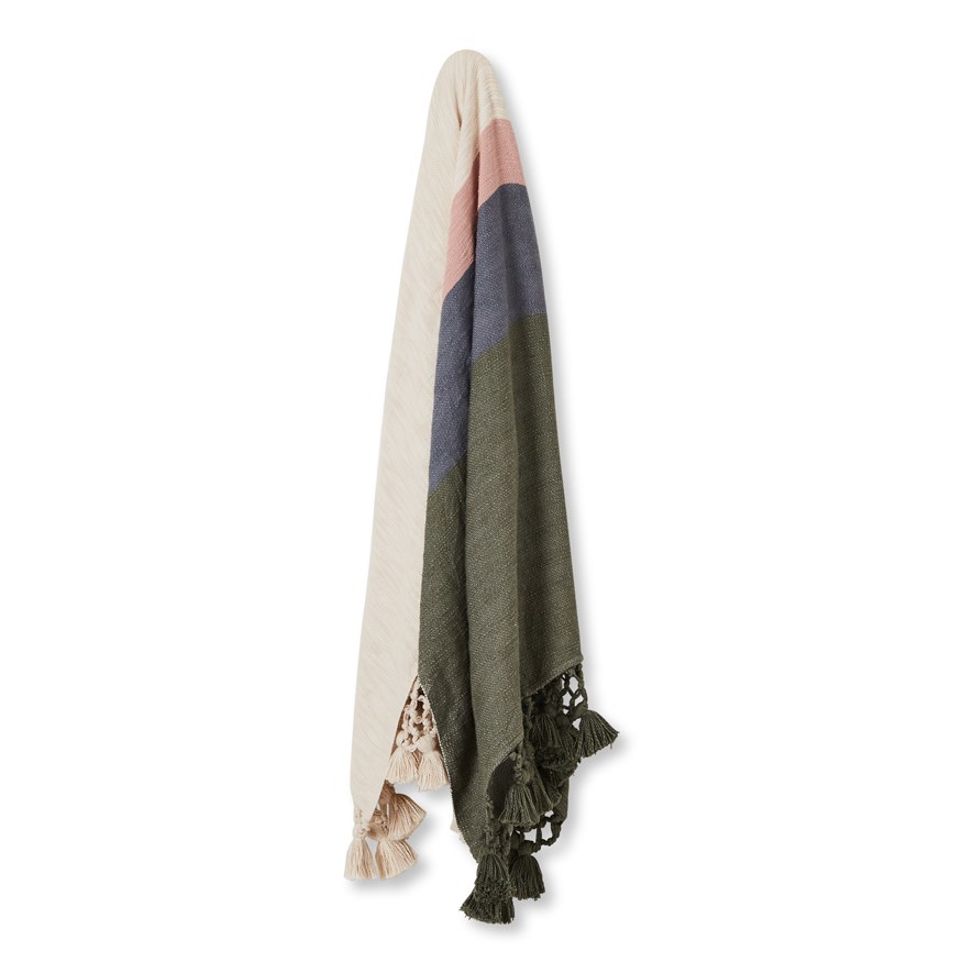 Nora Natural & Forest Throw | Adairs