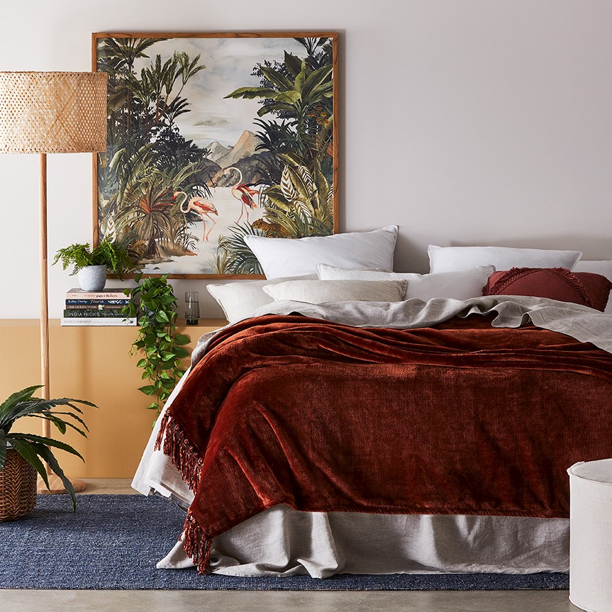 Supersoft Rust Blanket | Adairs