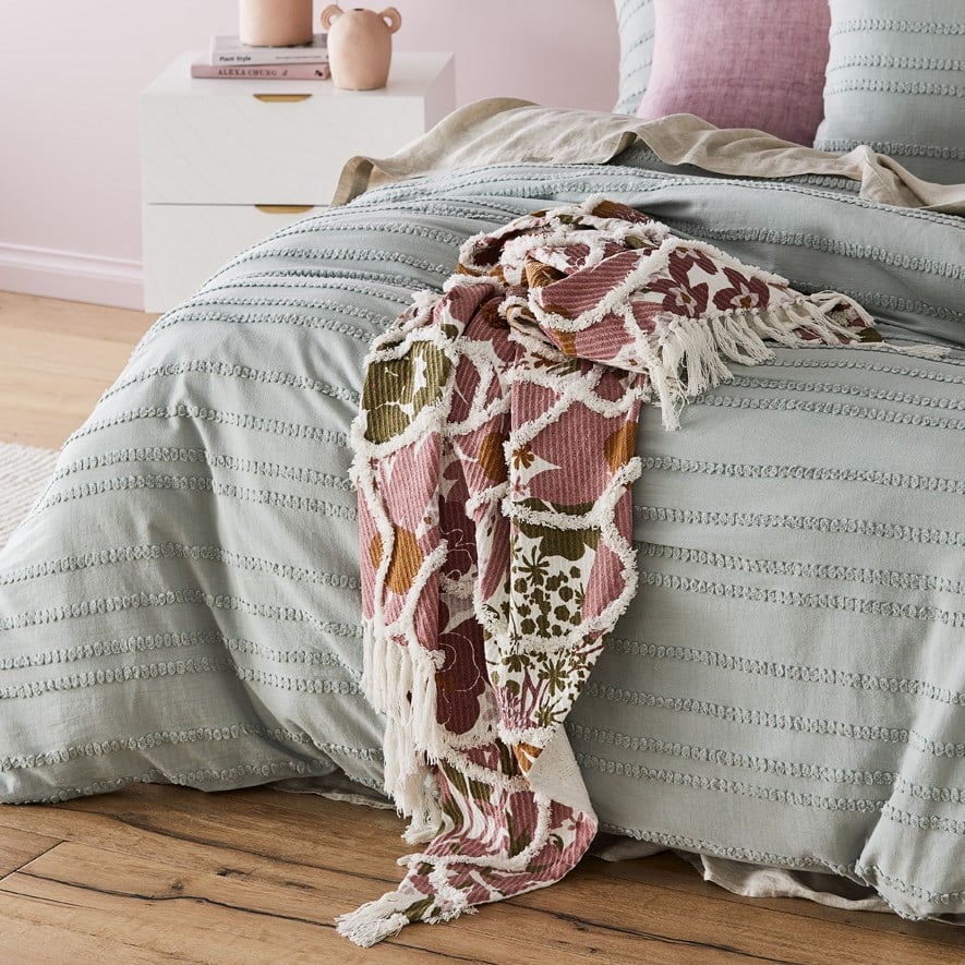 Soulful Hues Pink Tufted Throw | Adairs