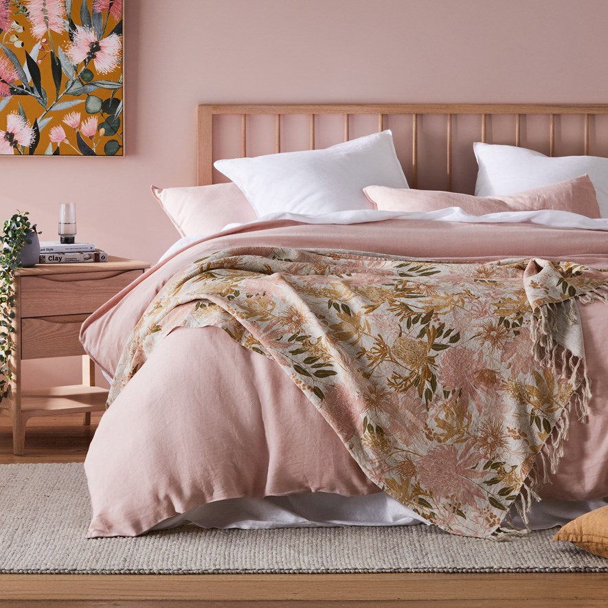 Winter Native Flora Natural Throw | Adairs